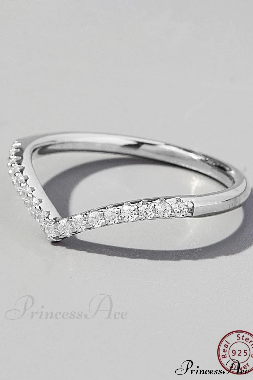 Cubic Zirconia Decor Silver Ring – PrincessAce