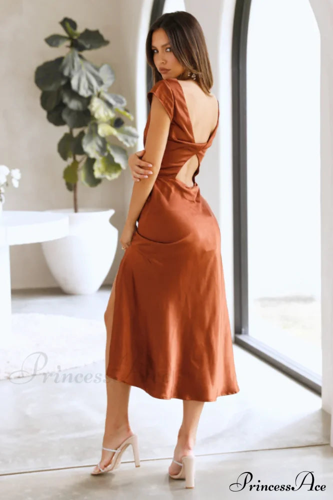 Get In Formation Charming Satin Midi Dress – PrincessAce