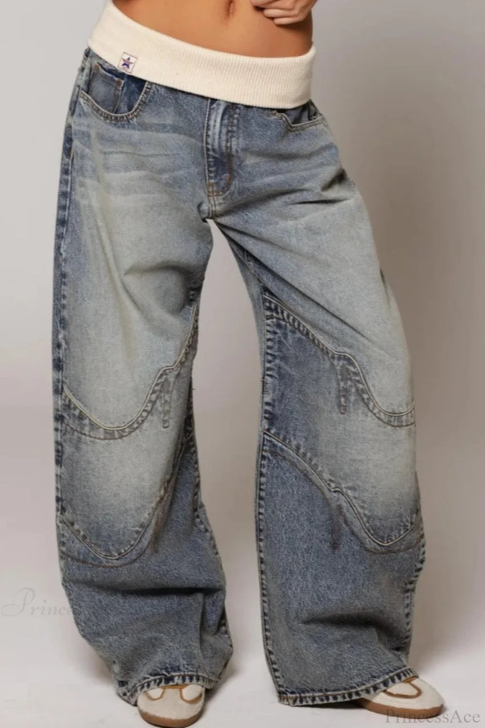 Washed Blue Vintage Denim Jeans – PrincessAce
