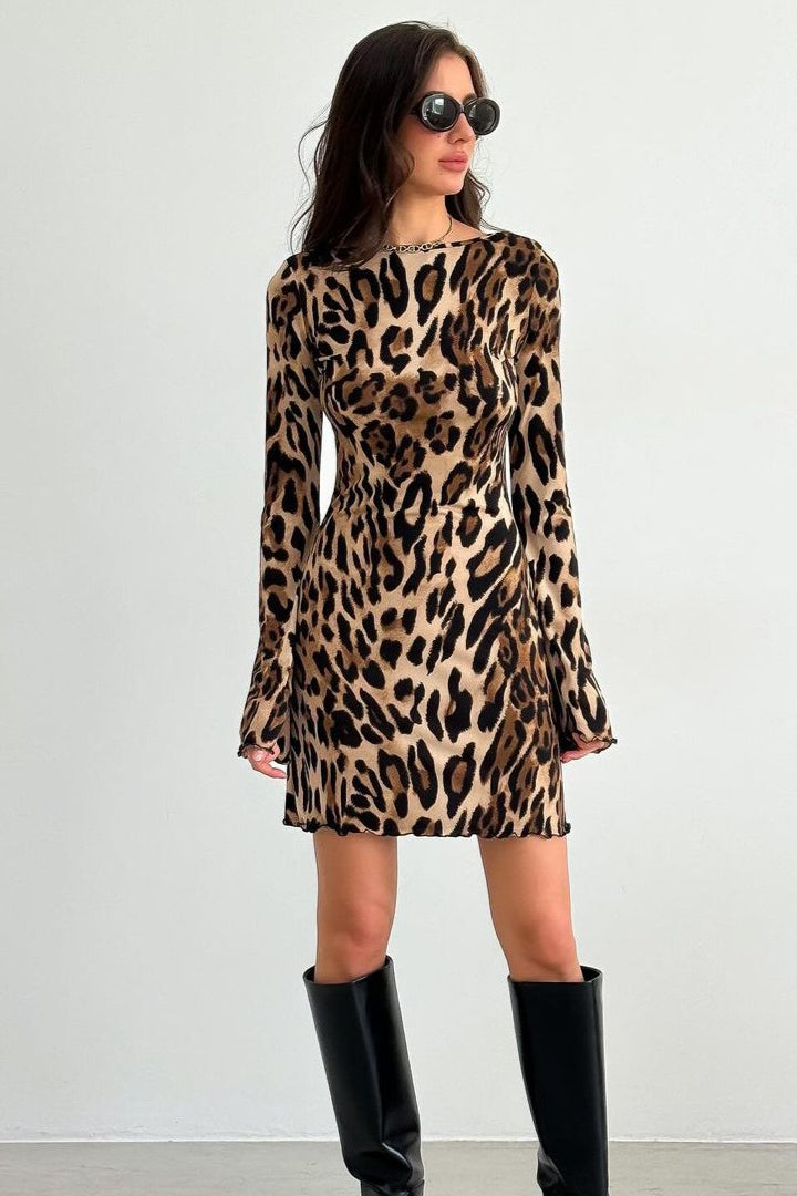Leopard Print Backless Bodycon Mini Dress – PrincessAce