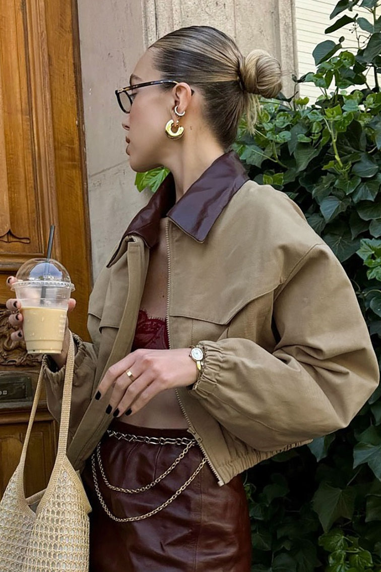 Contrast Color Loose Fit Jacket – PrincessAce