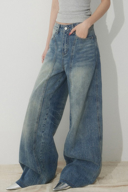 High Waist Loose Wide Leg Sickle Jeans – PrincessAce
