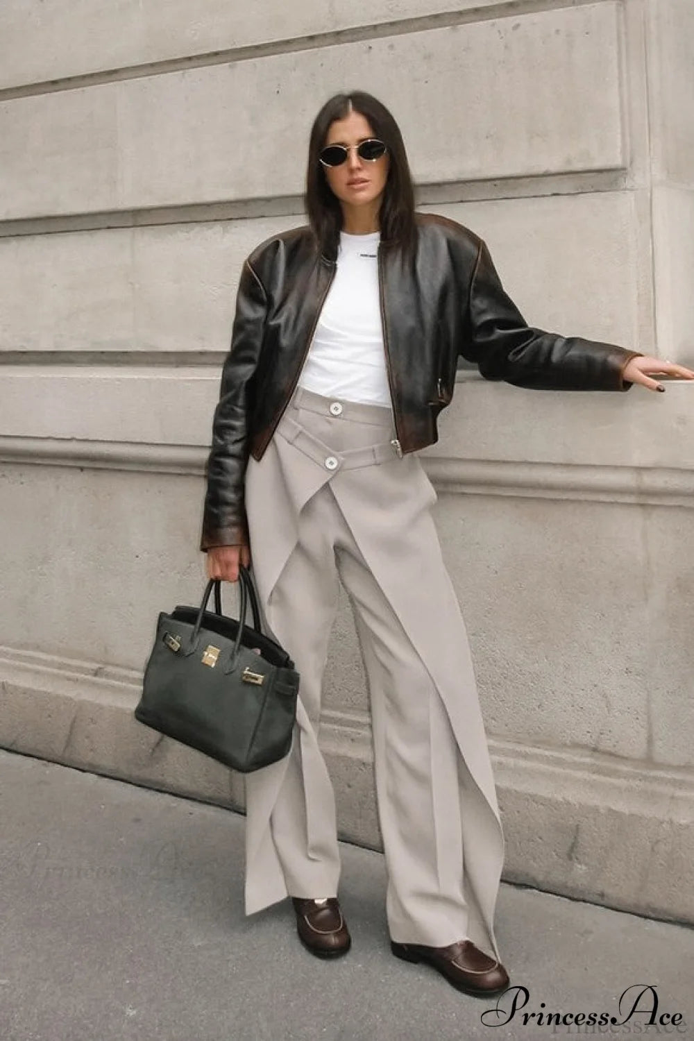 Asymmetrical High Waist Wide Leg Tailored Pants – PrincessAce