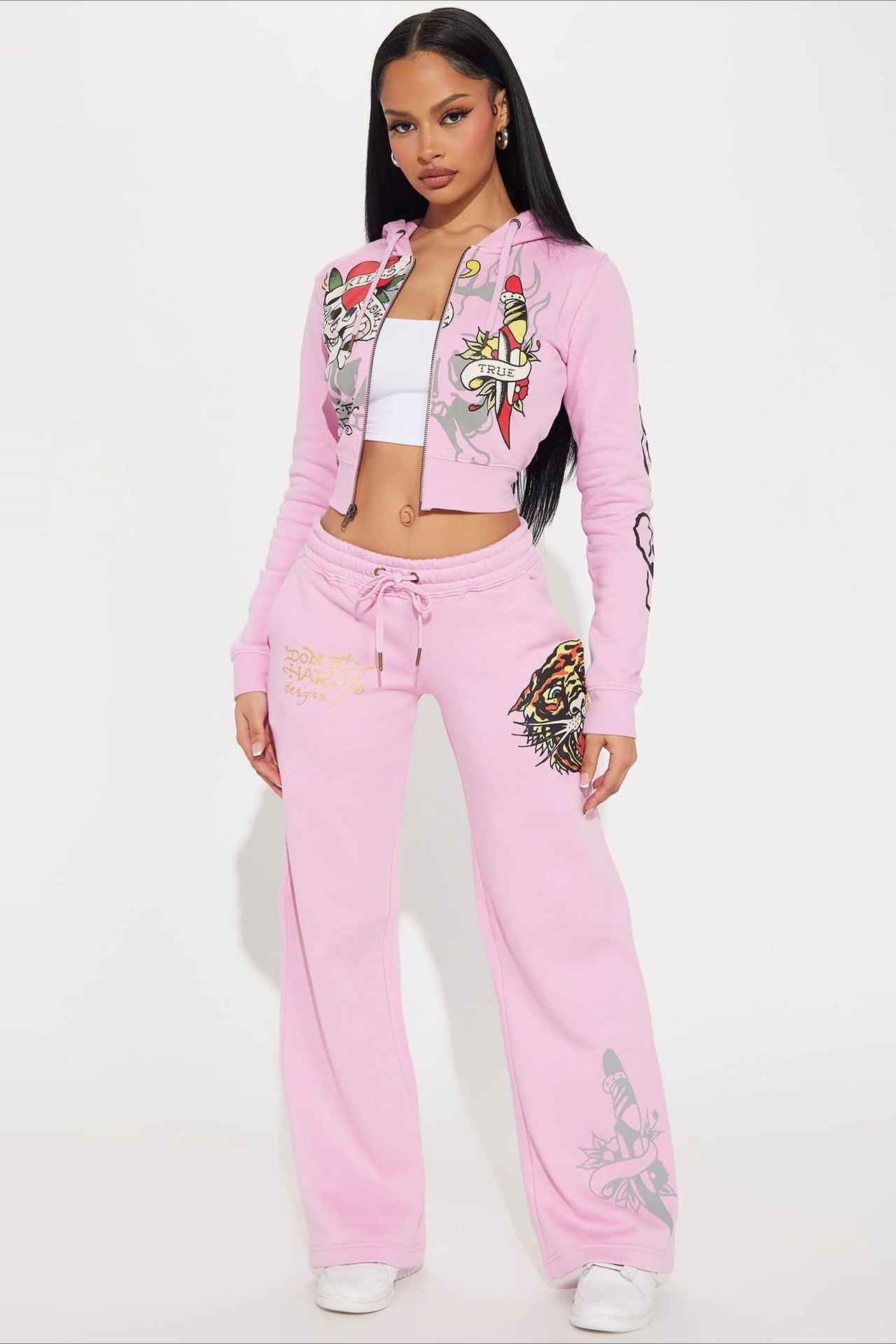 Color Block Print Slim Crop Two Piece Set – PrincessAce