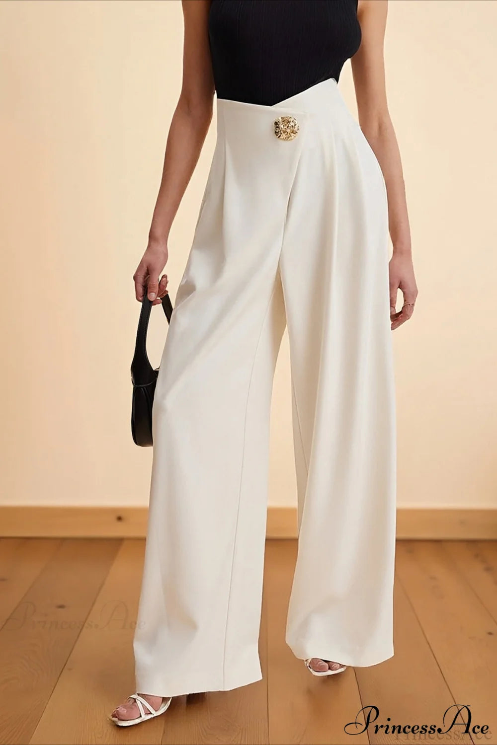 High-Waisted Wide-Leg Asymmetric Pants – PrincessAce