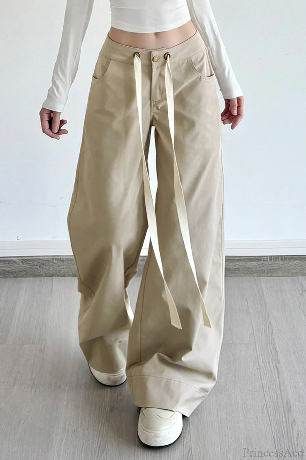 Pocket Patchwork Loose Wide Leg Cargo Pants – PrincessAce