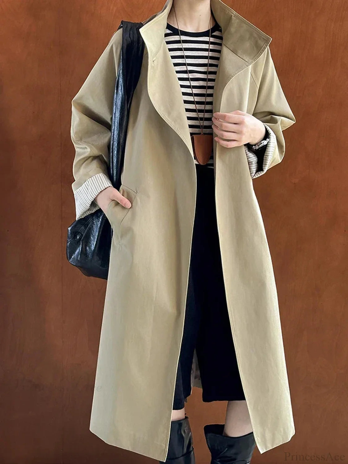 Trench Coat Big Lapel Loose Overcoat – PrincessAce